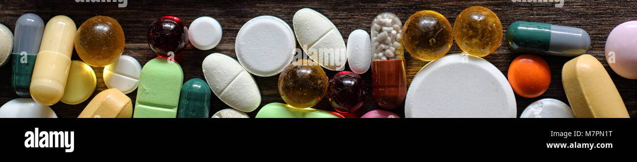 Long background of medications Stock Photo - Alamy