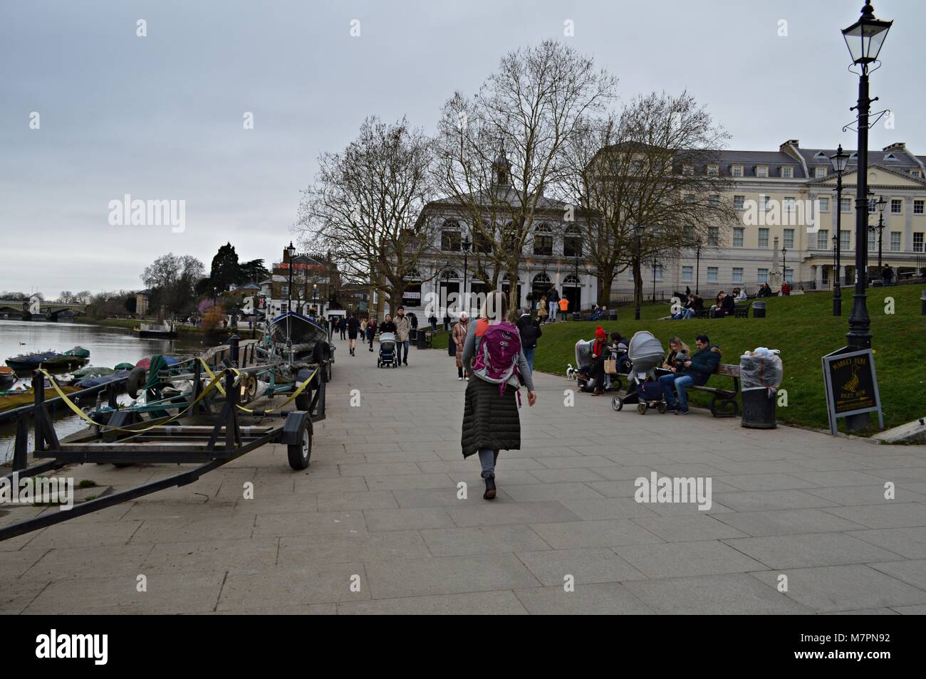 Richmond Upon Thames Riverside Walkway in London Uk Stock Photo - Alamy
