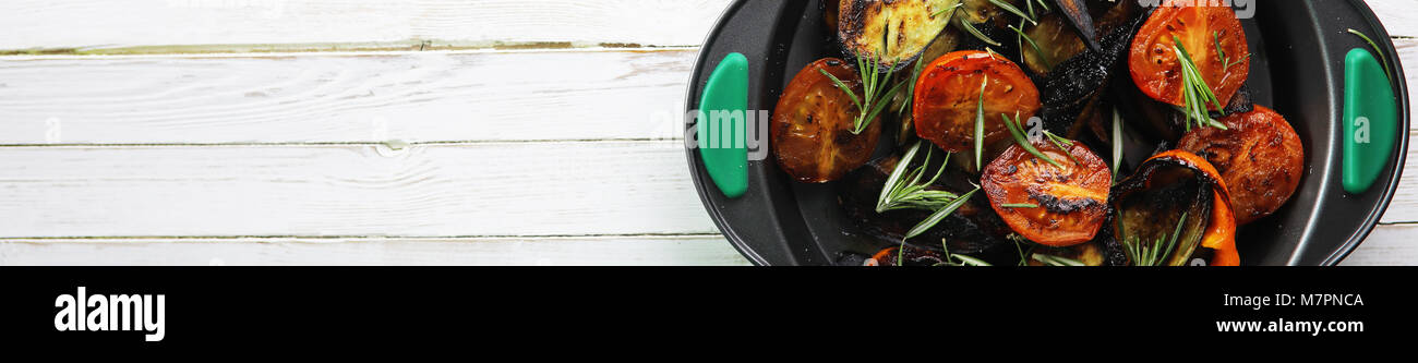 Long horizontal background of vegetables grilled Stock Photo - Alamy