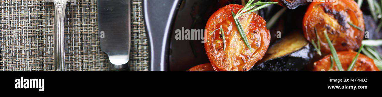 Long horizontal background of vegetables grilled Stock Photo - Alamy