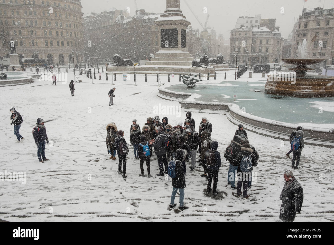 Snow fall in London winter 2018 Stock Photo - Alamy
