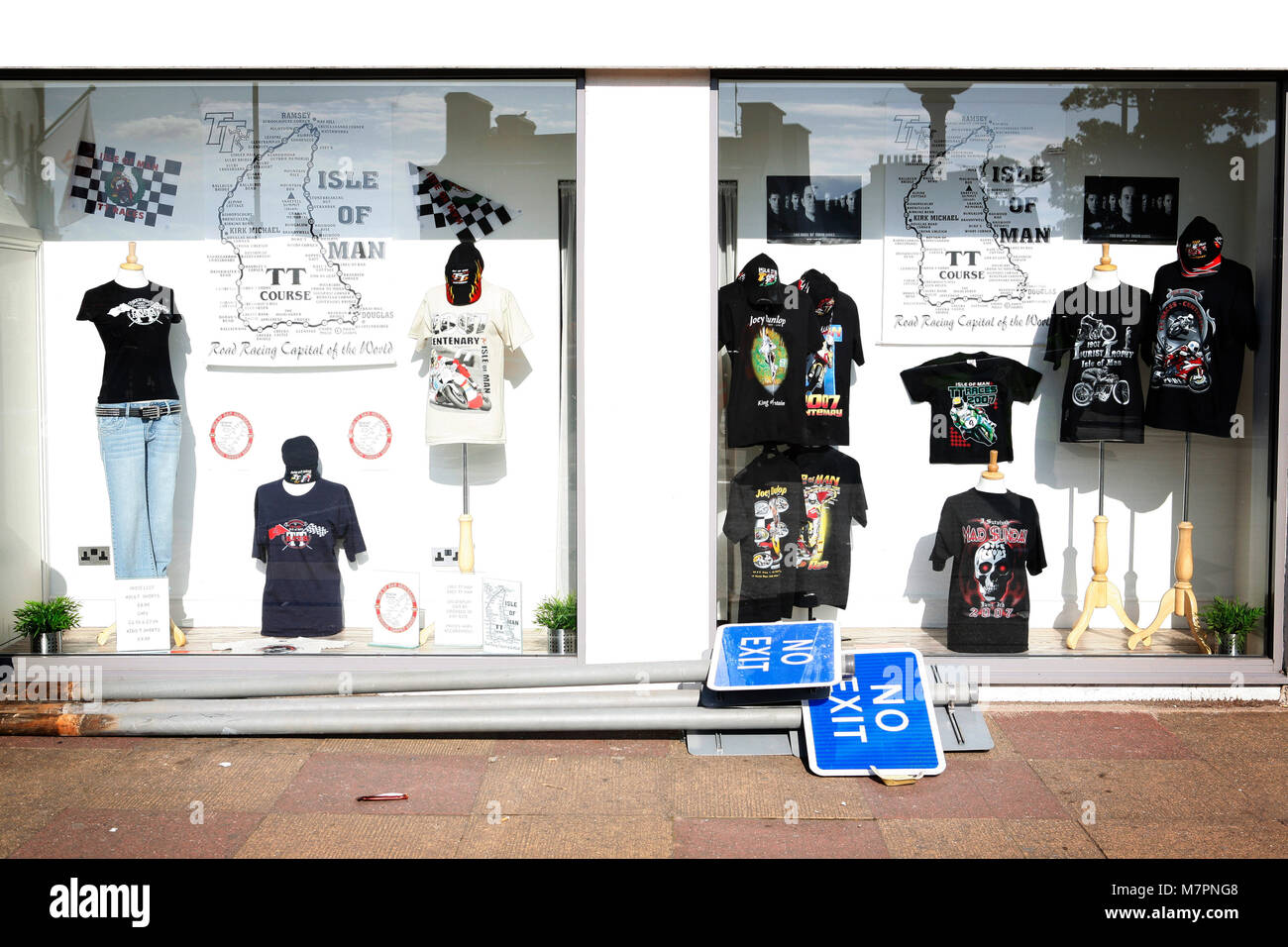 Road signs stacked away from the TT course. The 100 Centenary TT Races ...