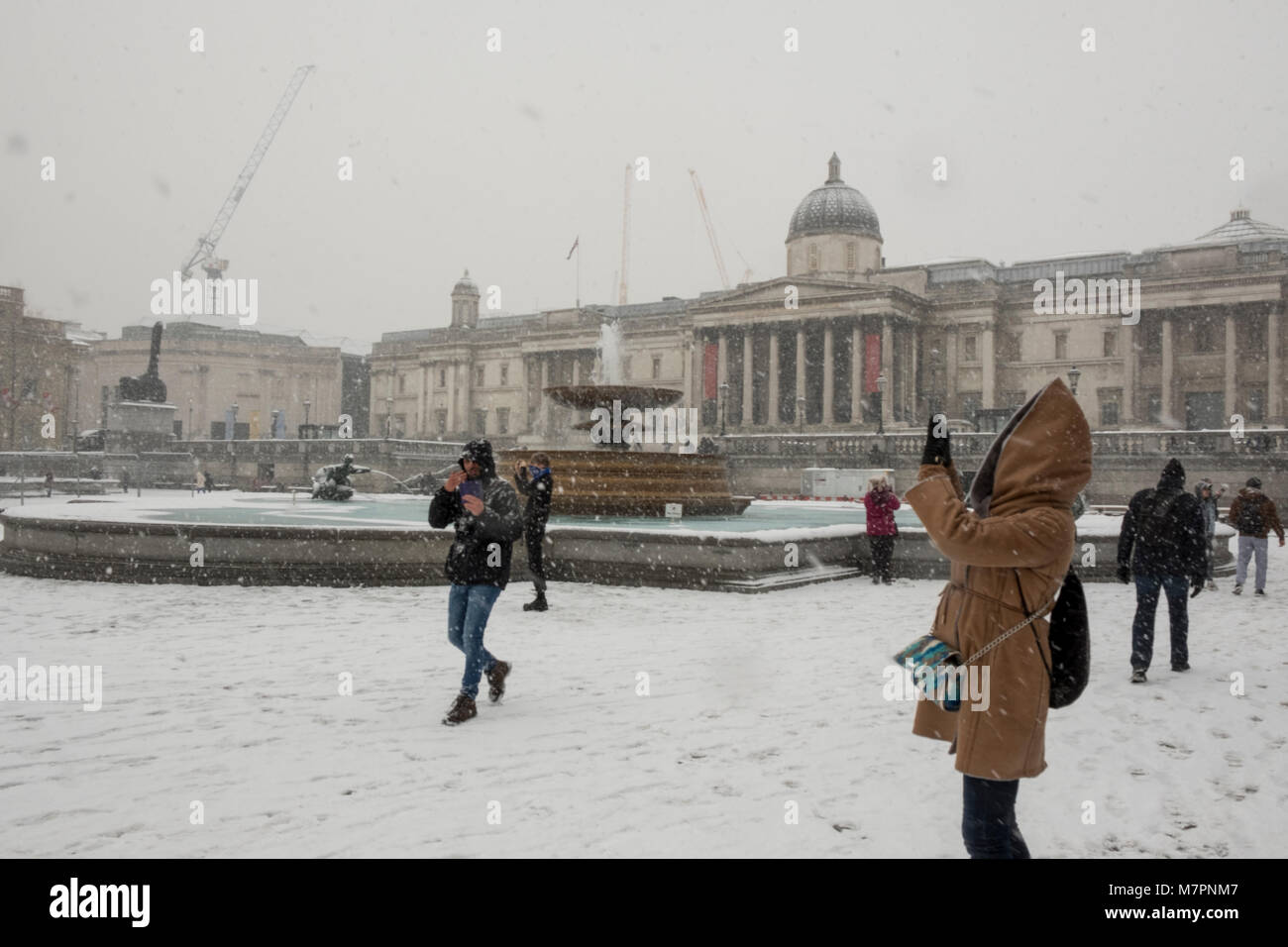 Snow fall in London winter 2018 Stock Photo - Alamy