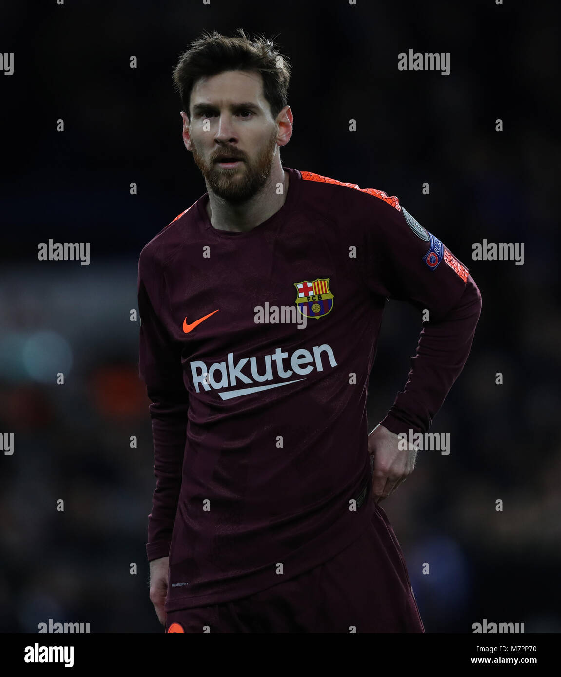 LONDON, ENGLAND - FEBRUARY 20: Lionel Messi of Barcelona during the ...