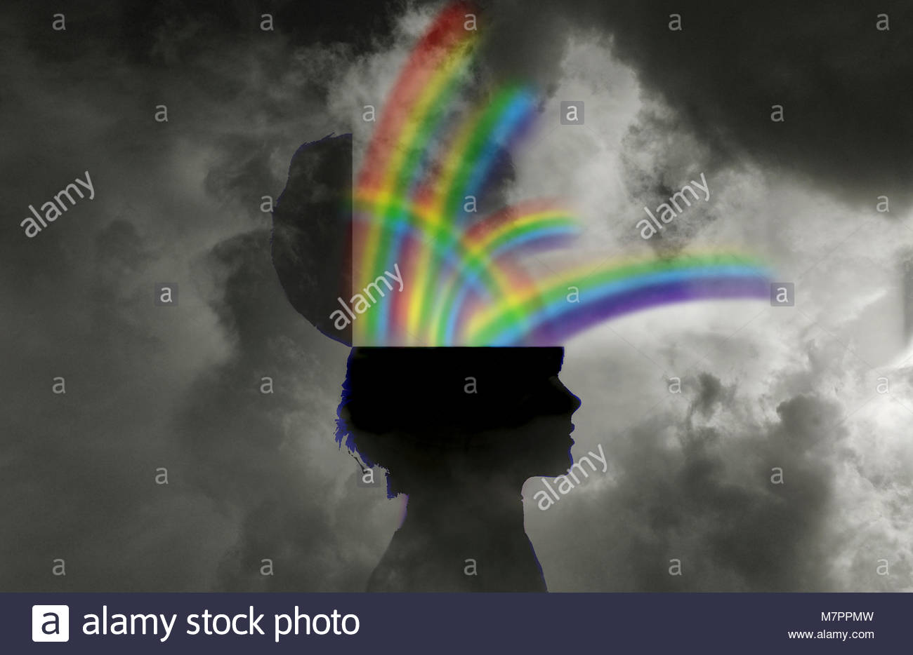 Woman Head Profile Silhouette Stock Photos & Woman Head Profile ...