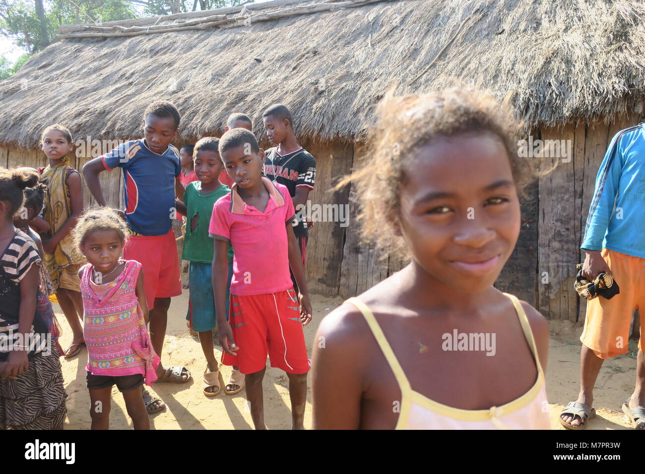 Cute Malagasy kids in poor village on Madagascar island Stock Photo - Alamy