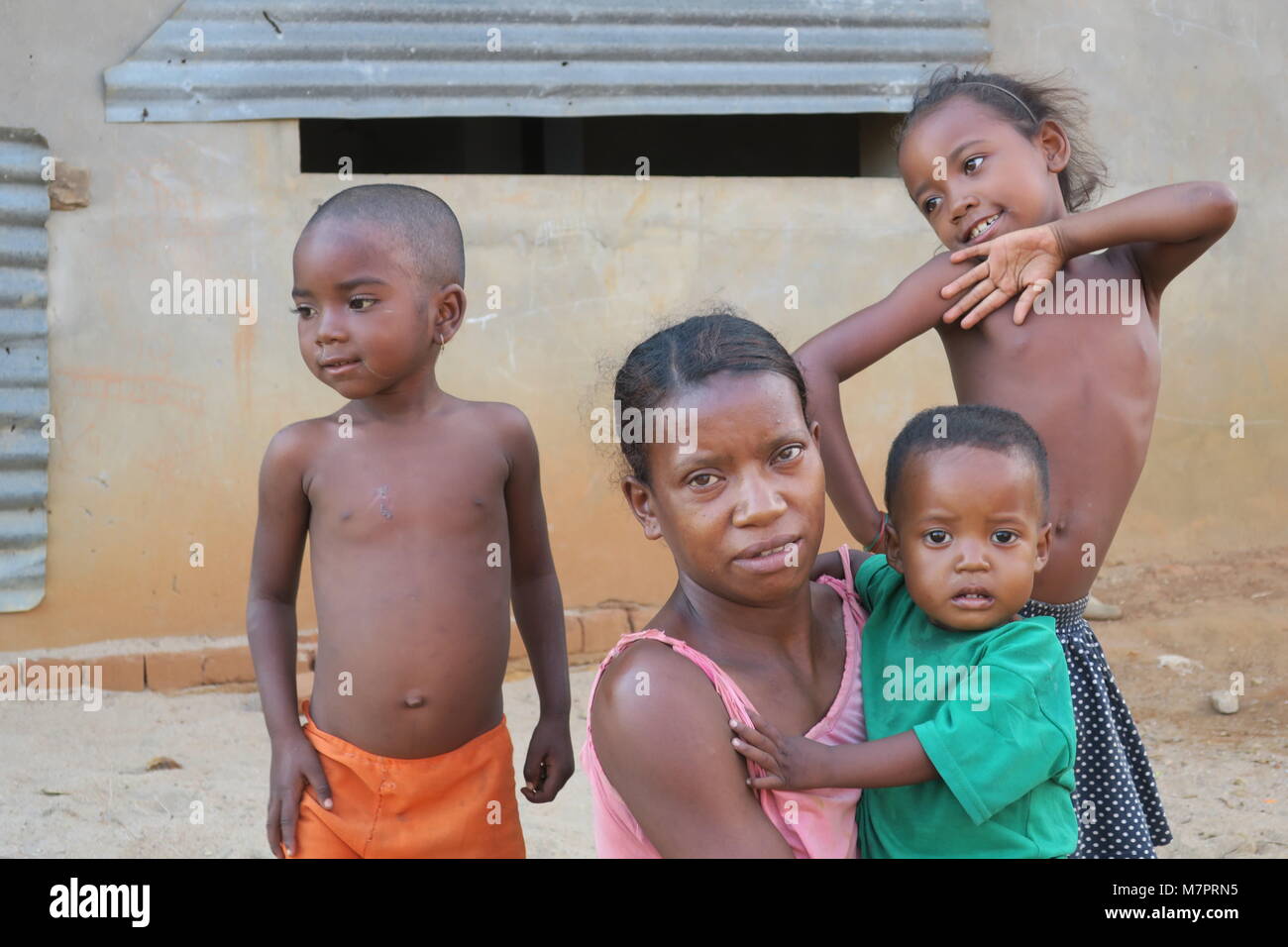 Cute Malagasy kids in poor village on Madagascar island Stock Photo - Alamy