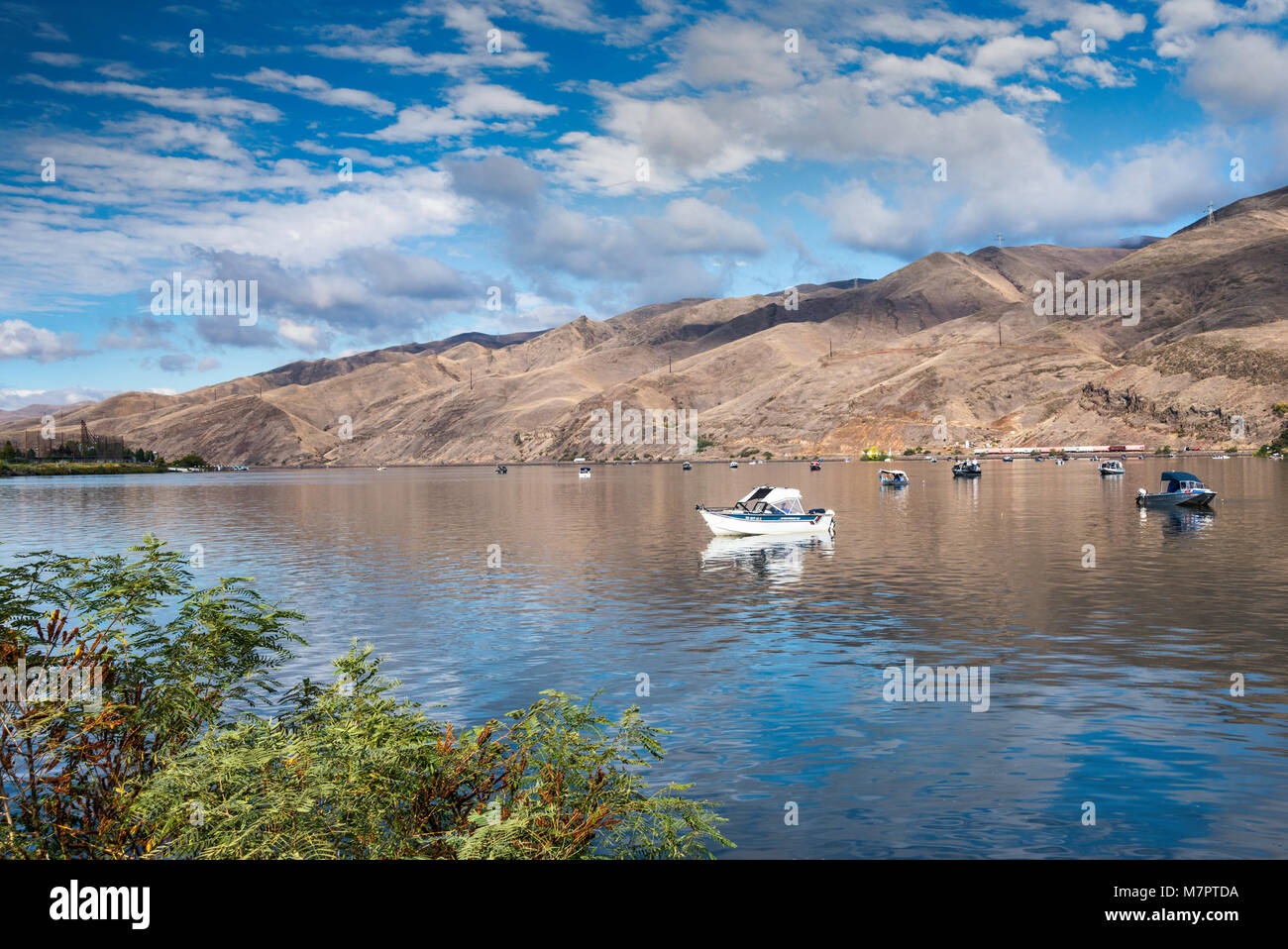 Boats at confluence of Clearwater and Snake Rivers, seen from Lewis and ...