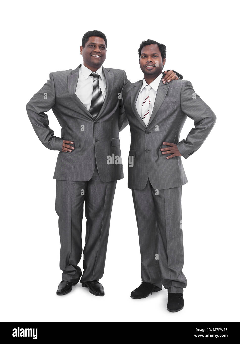 portrait of two business partners.isolated on white Stock Photo - Alamy
