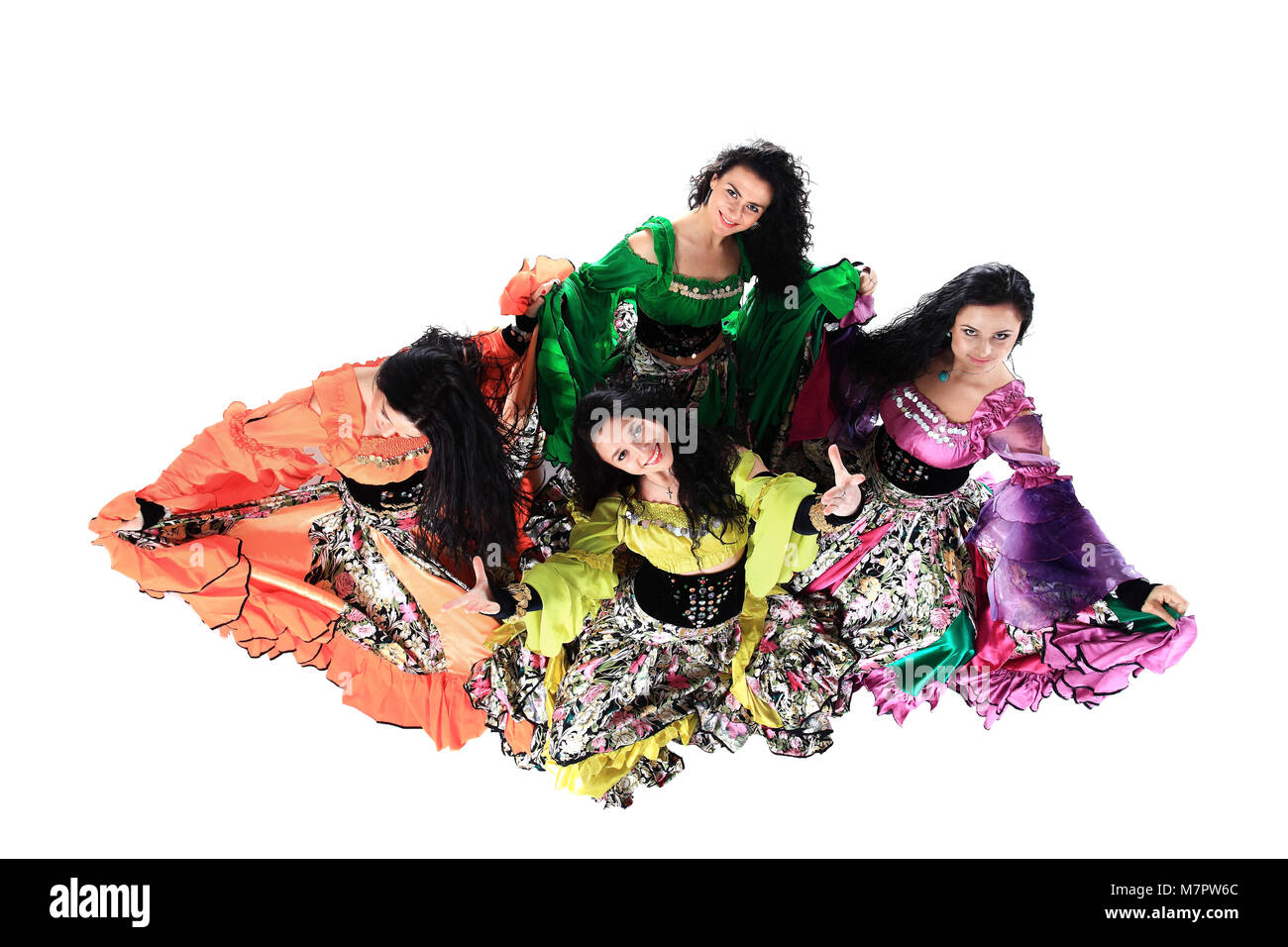 professional Gypsy dancing group in national costumes performing folk ...