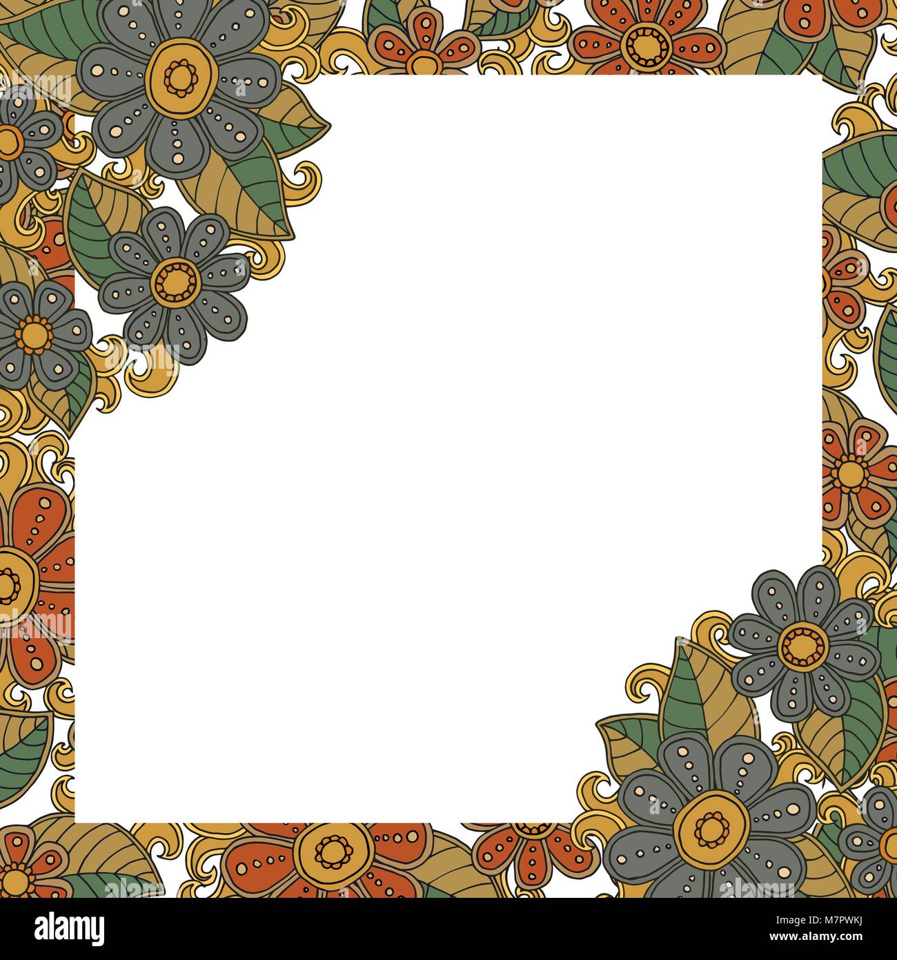 Vector floral frame bright Stock Vector Images - Alamy