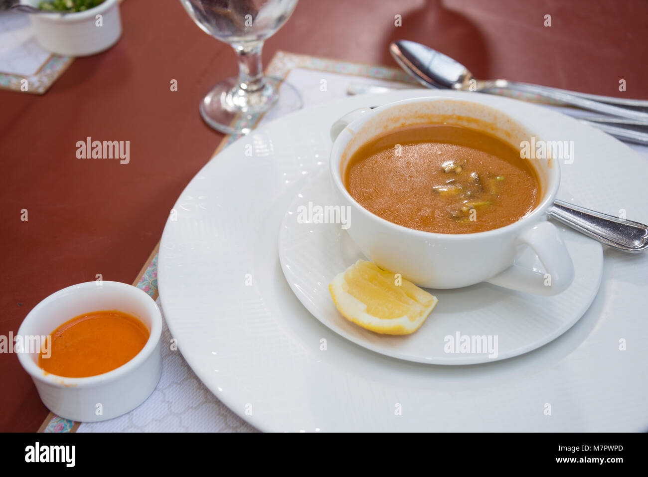 Samundri shorba - Fish soup prepared with herbs, Indian cuisine Stock ...