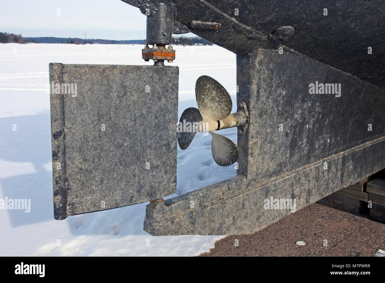 boat propeller and rudder Stock Photo - Alamy