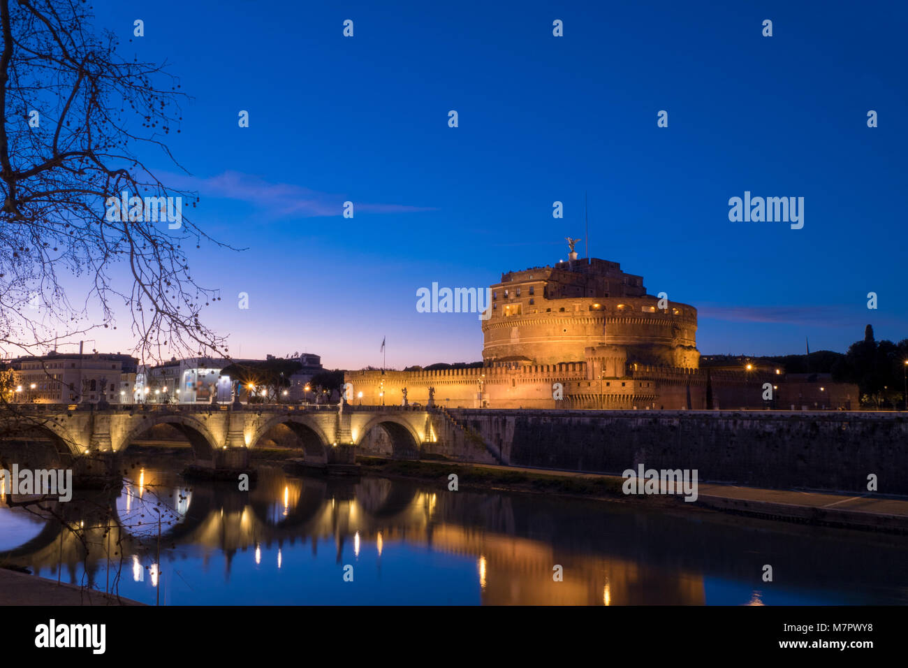 St angelo bridge in rome hi-res stock photography and images - Alamy