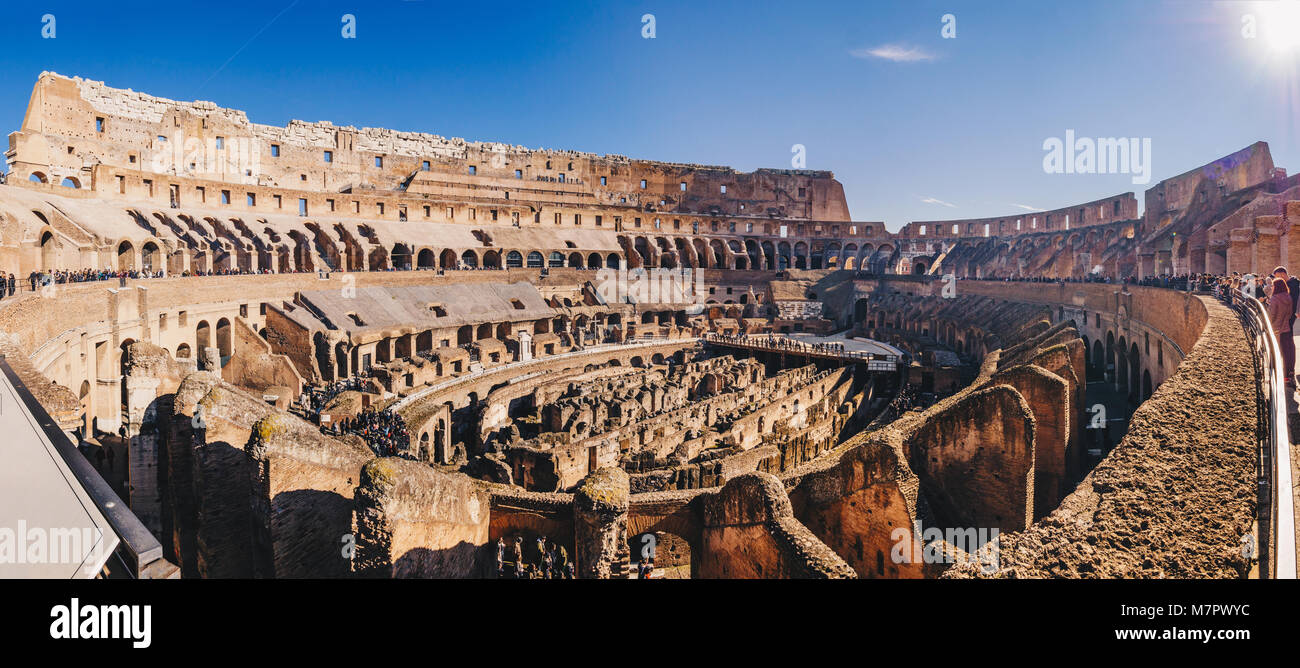 Panorama of the Colosseum interior, Rome, Italy Stock Photo - Alamy