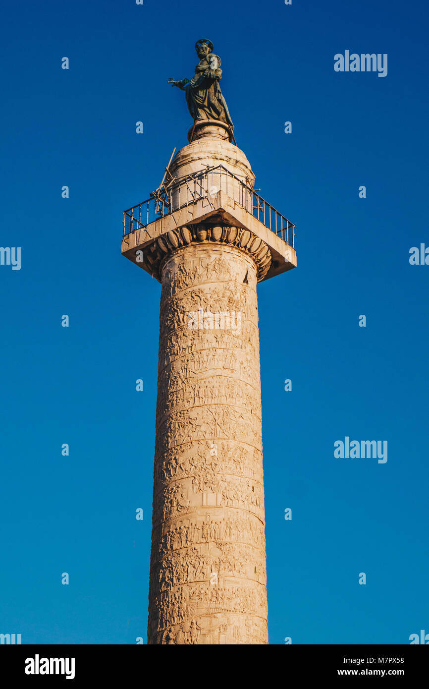 Trajan's Column (Colonna Traiana) in Rome, Italy. Commemorates Roman ...