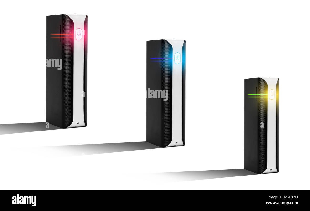 Futuristic Black Power bank at white background isolated Stock Photo ...