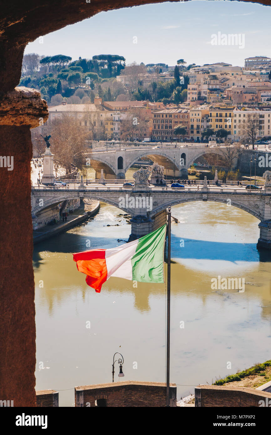Italy rome city flag hi-res stock photography and images - Alamy