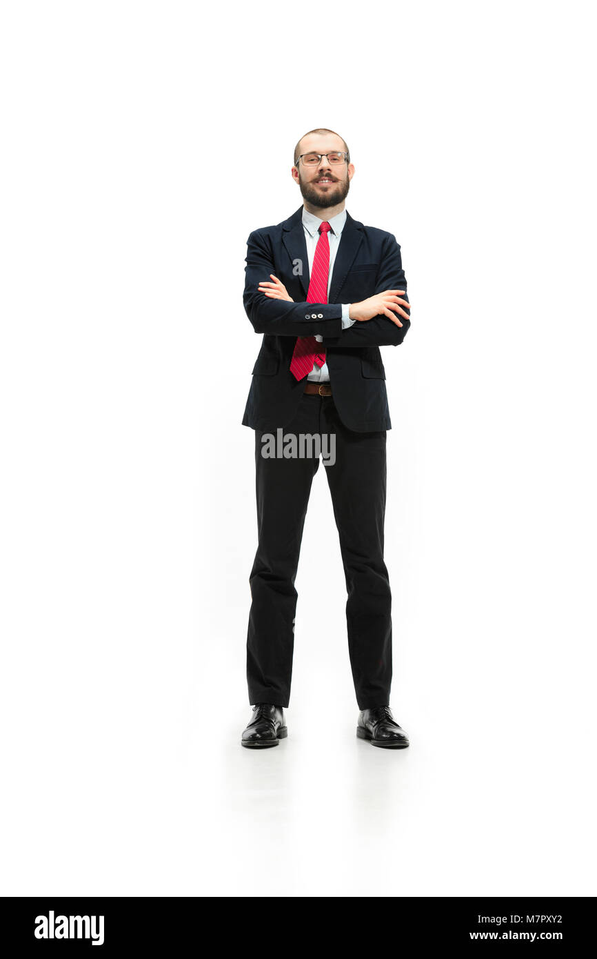 Full body portrait of businessman on white Stock Photo - Alamy