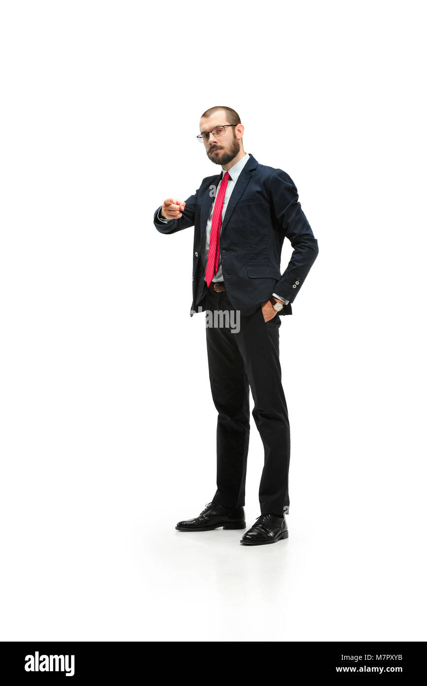 Full body portrait of businessman on white Stock Photo - Alamy