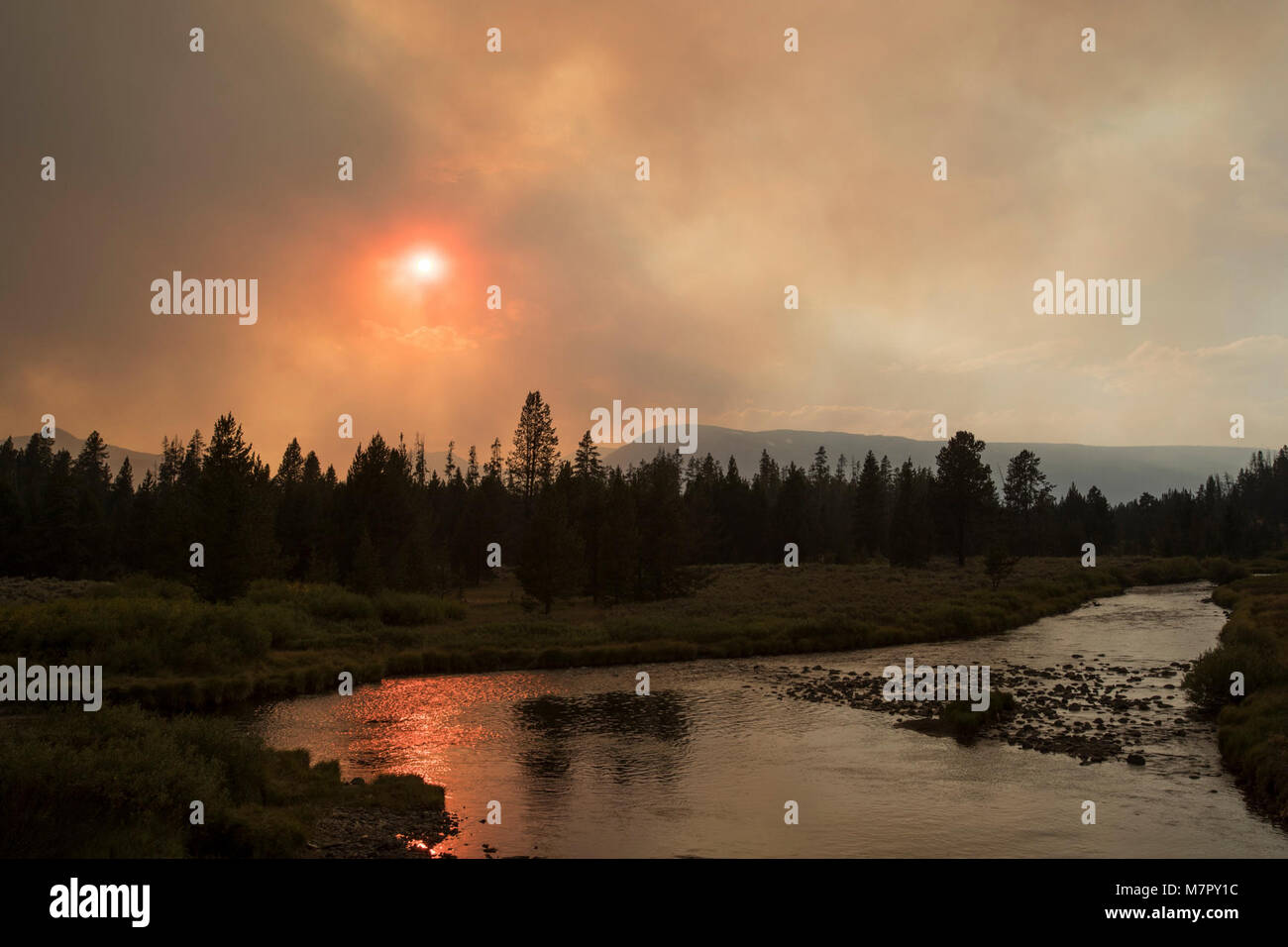 Smokey sunset over the Gardner River Smokey sunset over the Gardner ...