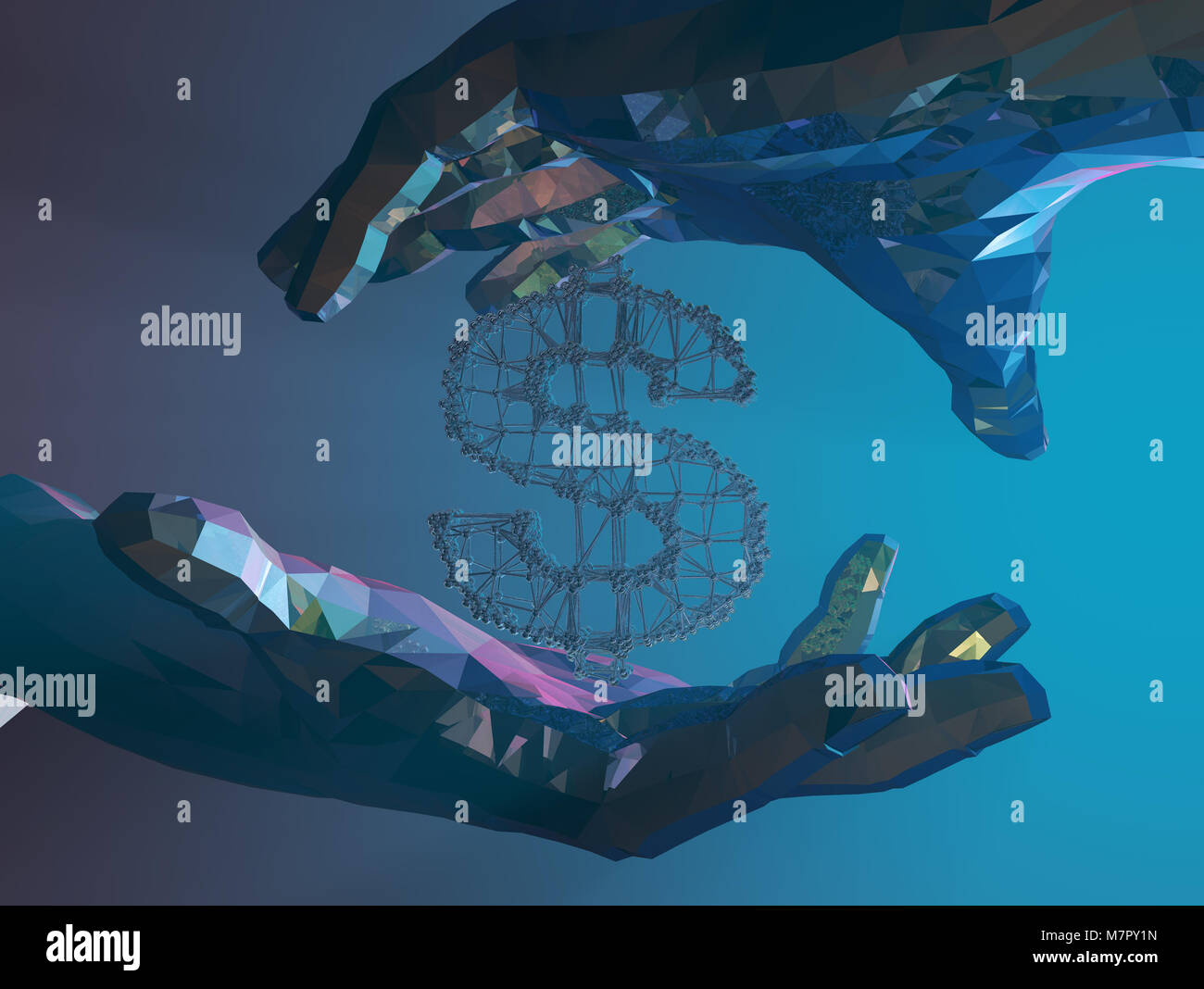 Human currency symbol, human technology, control the future Stock Photo ...