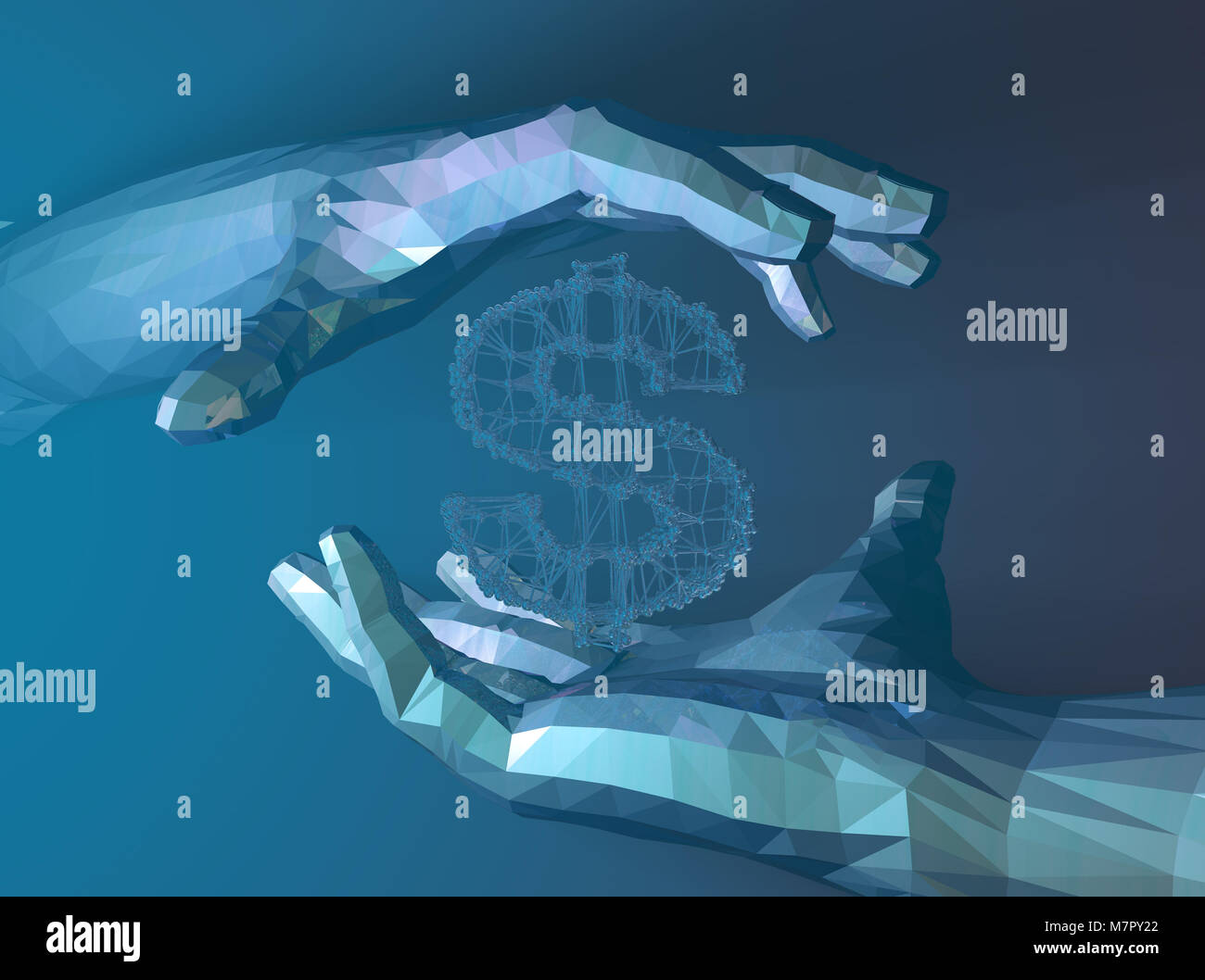 Human currency symbol, human technology, control the future Stock Photo ...