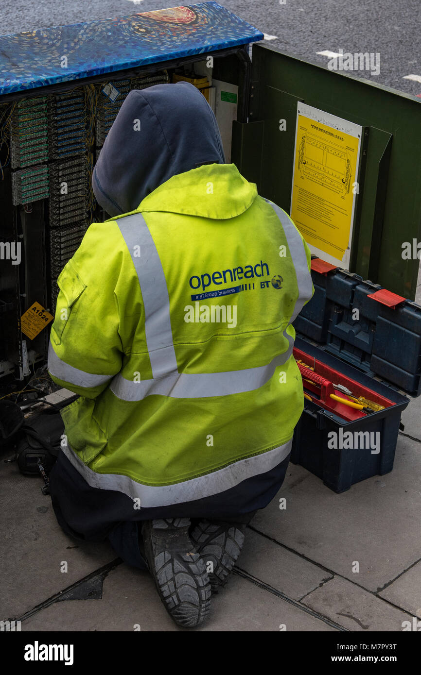 a bt british telecom openreach broadband telephone engineer working in ... a bt british telecom openreach broadband telephone engineer working in ...