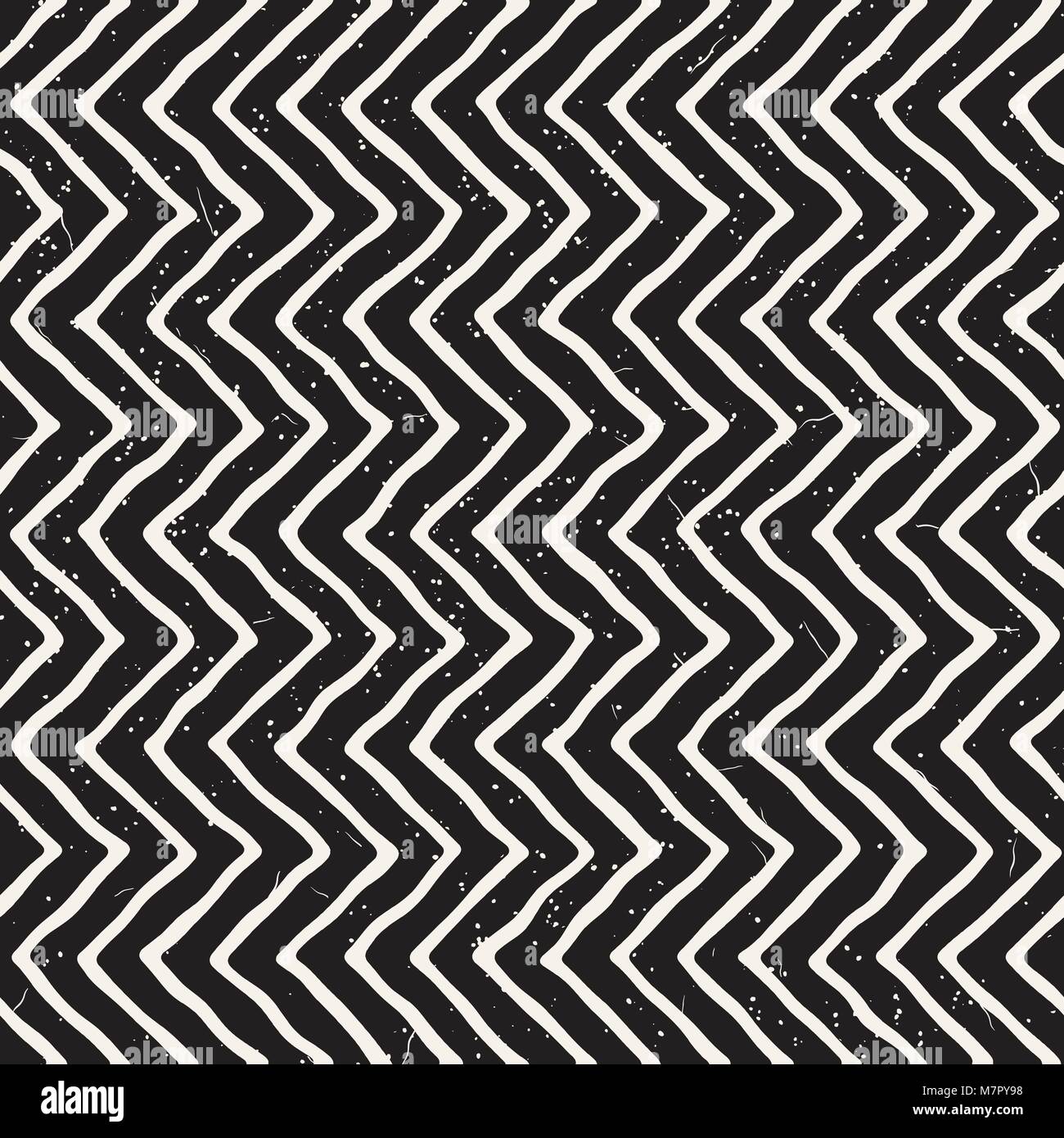 Hand drawn lines seamless grungy pattern. Abstract geometric repeating ...