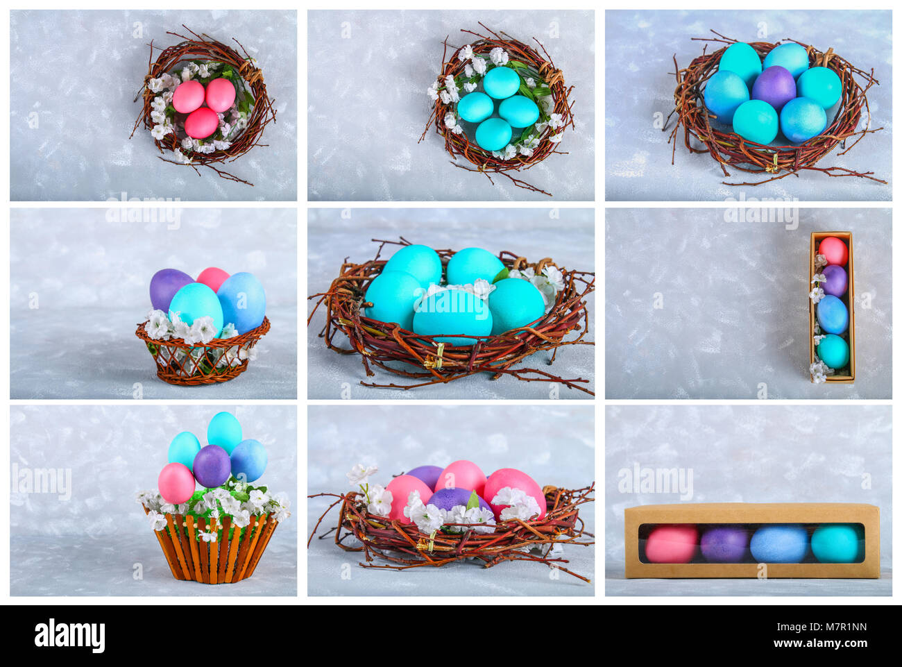 A collage of pictures on the theme of Easter Stock Photo - Alamy
