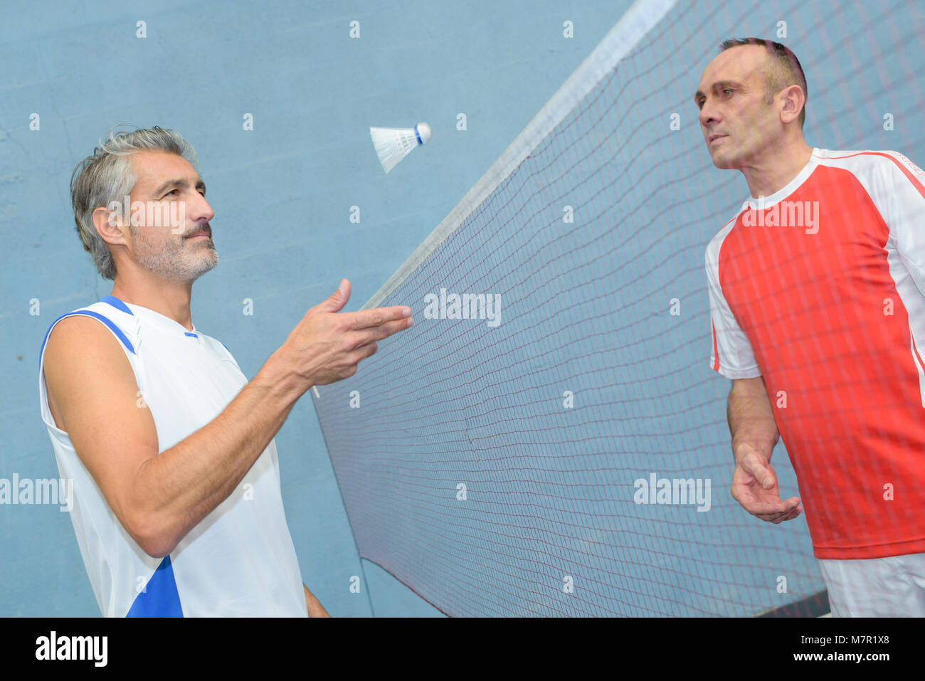 two badminton players Stock Photo - Alamy