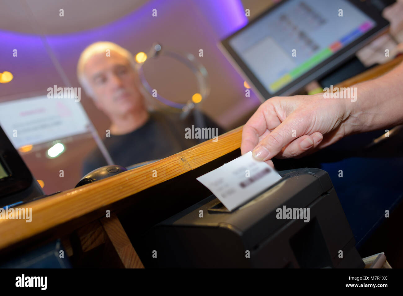 taking the receipt Stock Photo - Alamy