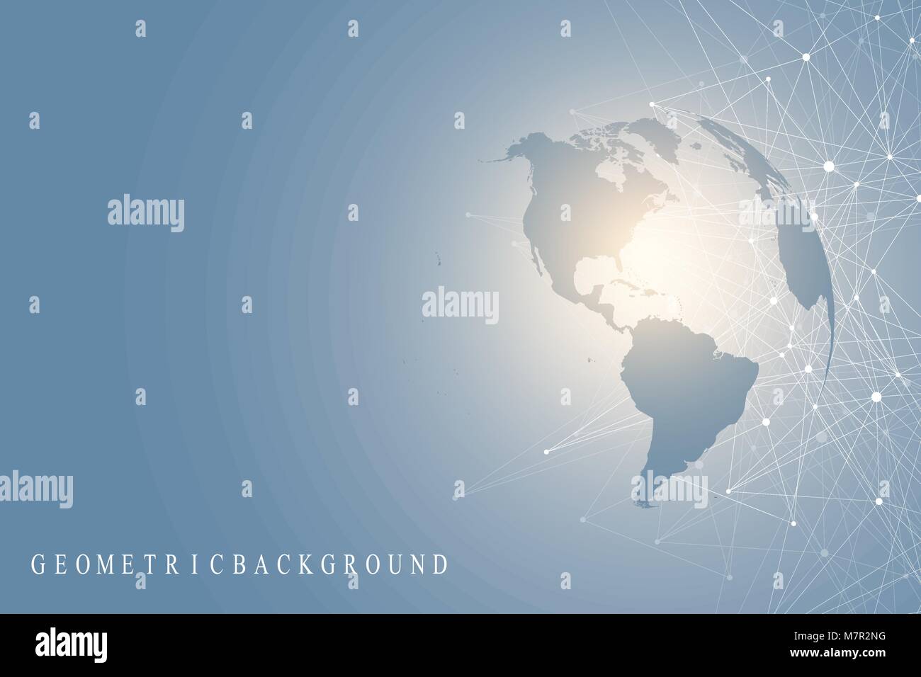 Big data visualization with a world globe. Abstract vector background ...