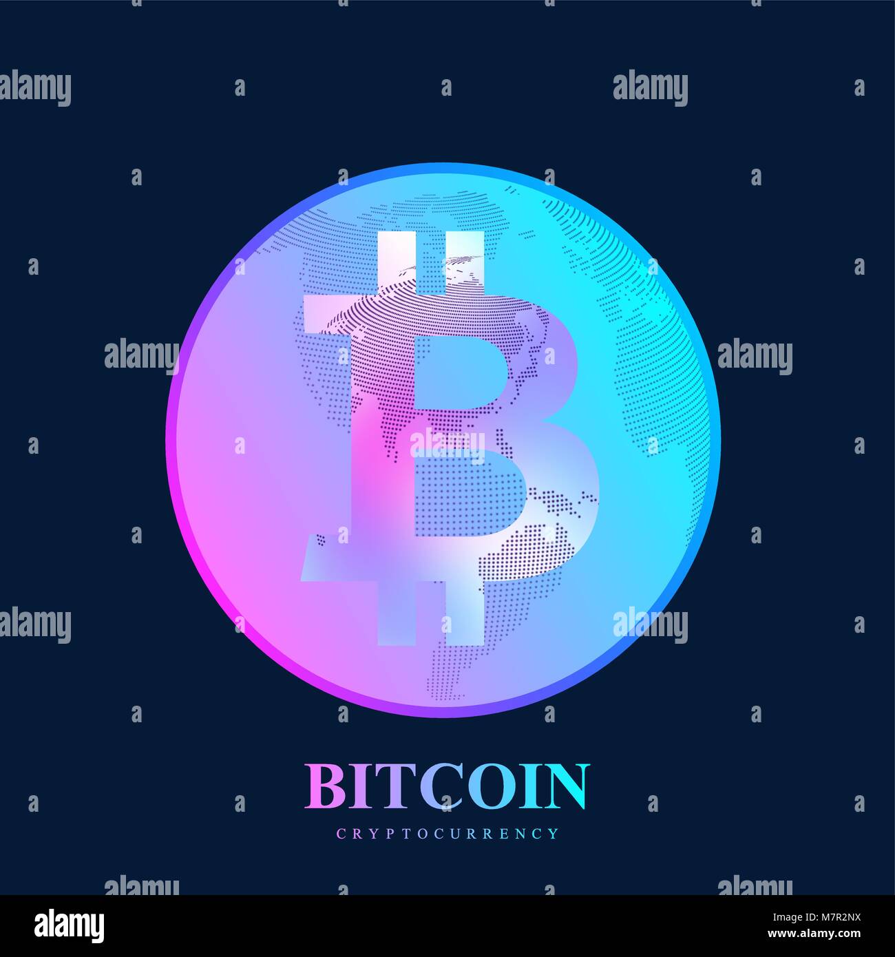 Bitcoin. Physical bit coin. Bitcoin digital currency coin damage world finance system ...