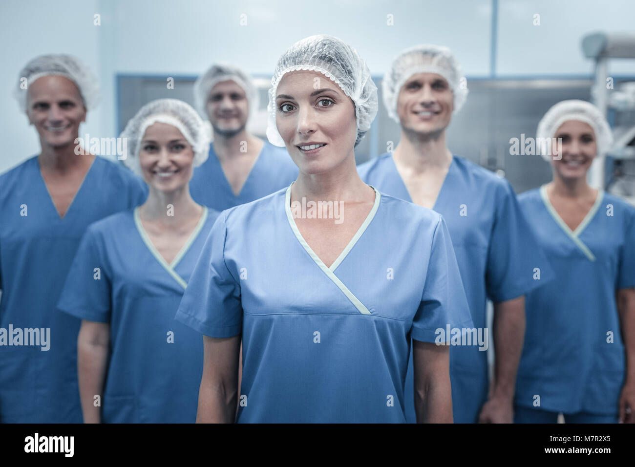Confident perspective doctor smiling and looking straight Stock Photo ...