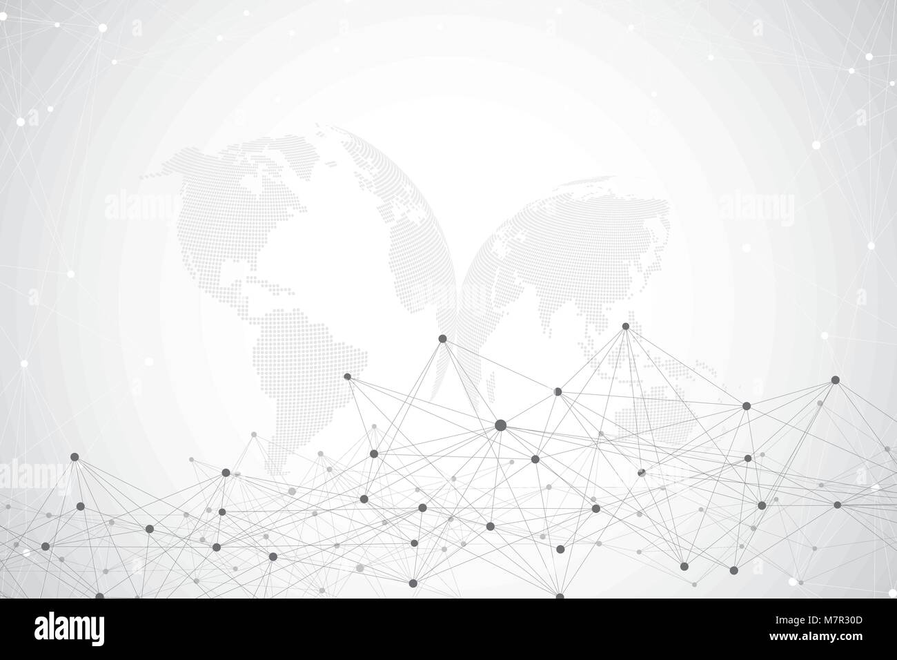 Big data visualization with a world globe. Abstract vector background ...