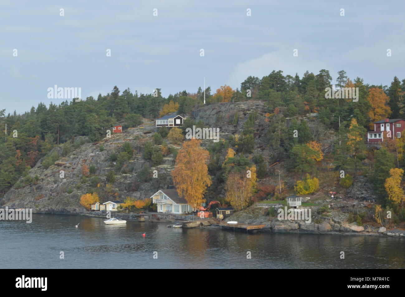 Small islands of Sweden with lighthouse Stock Photo - Alamy