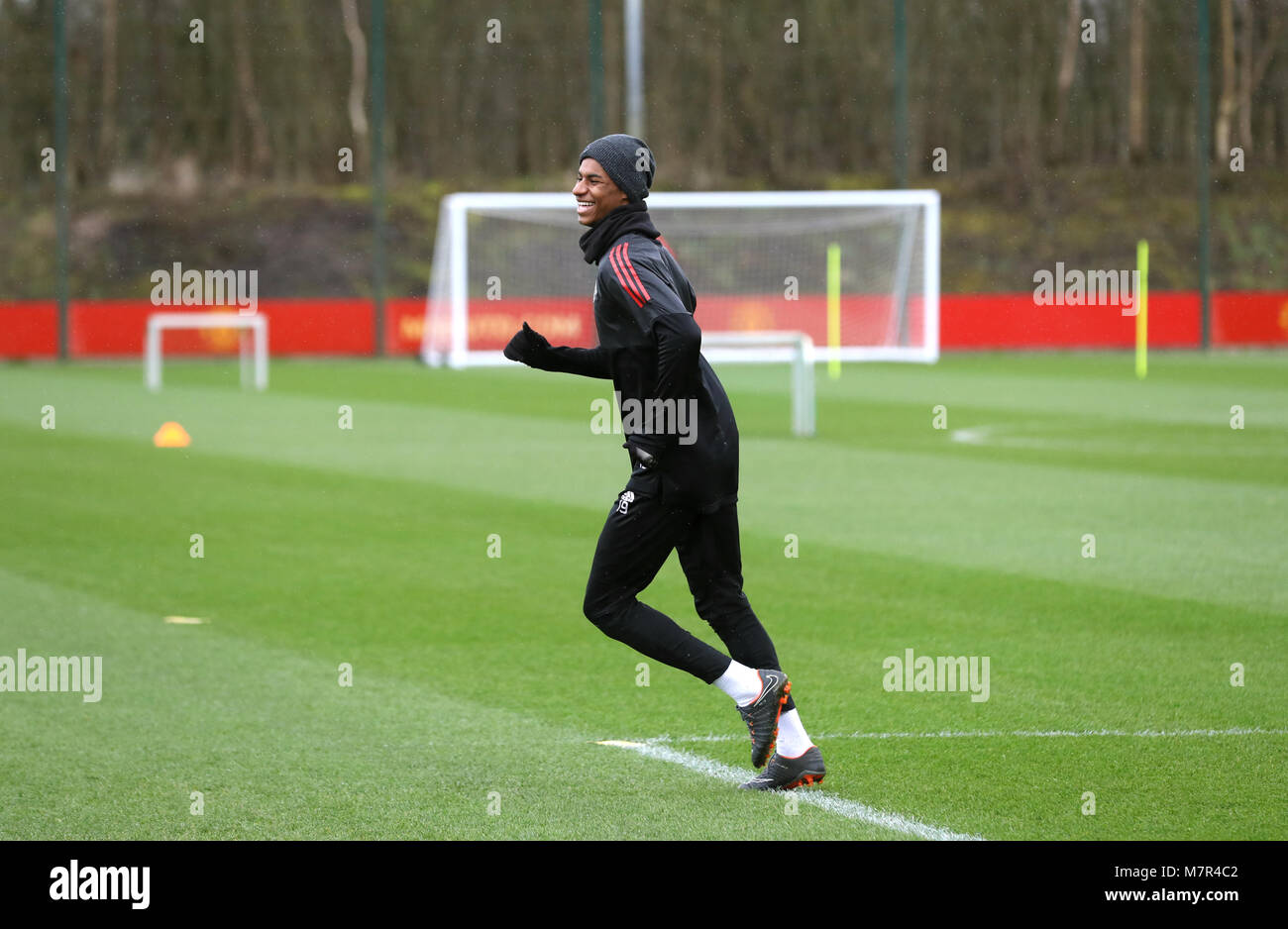 Manchester United's Marcus Rashford during the training session at the ...