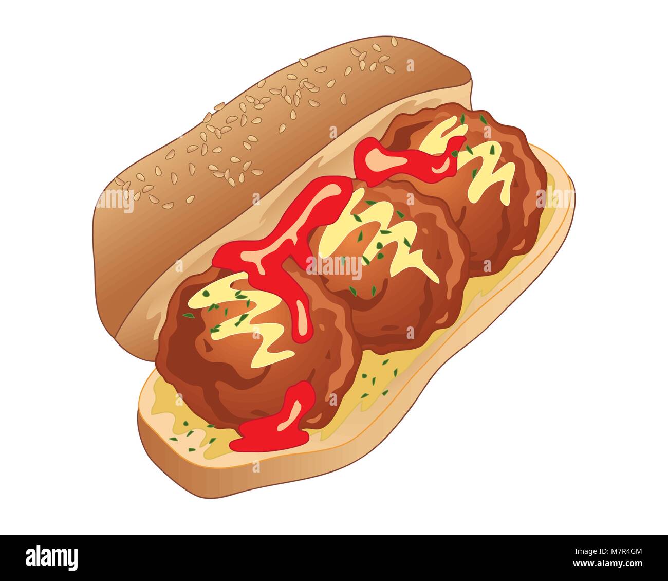 Meatballs sub Stock Vector Images - Alamy
