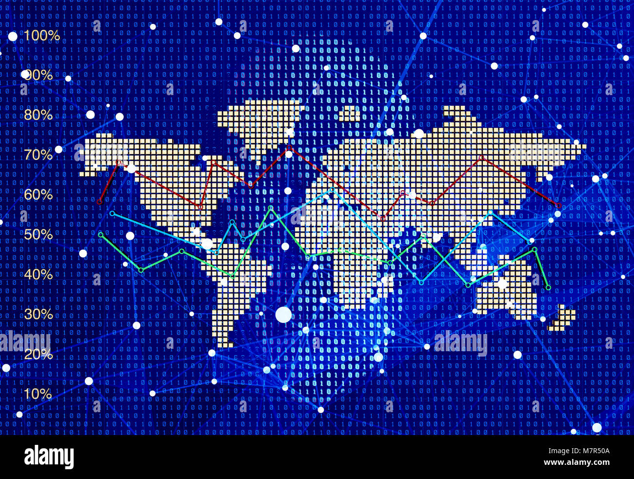 Global Financial Technology, Stock Market Data, World Map,artificial ...