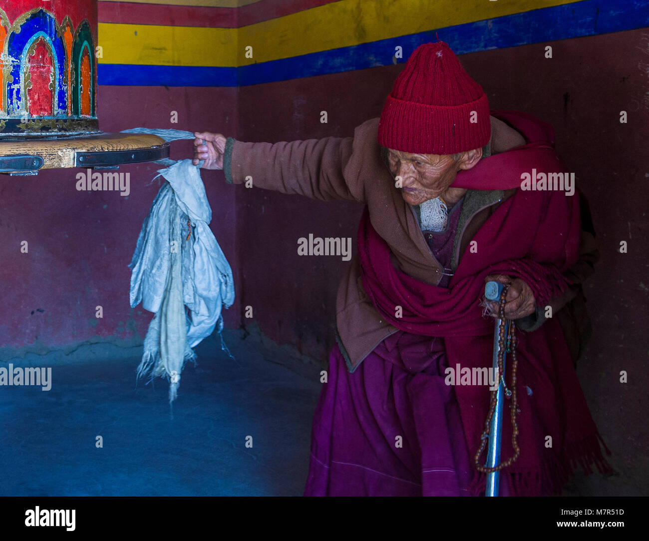Portraite of Ladakhi woman during the Ladakh Festival in Leh India ...