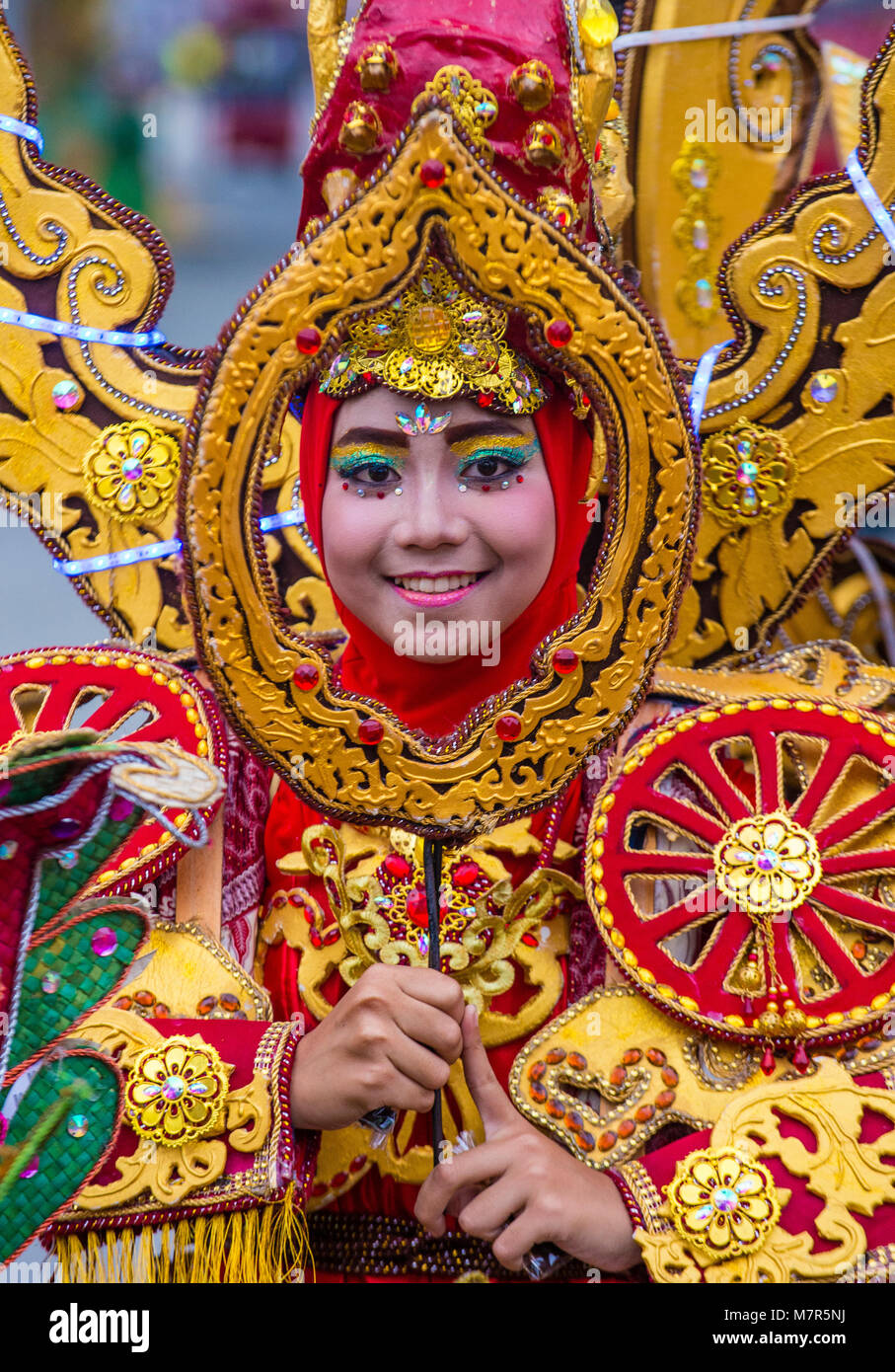 SINGAPORE - FEB 24 : Participant in the Chingay parade in Singapore on ...