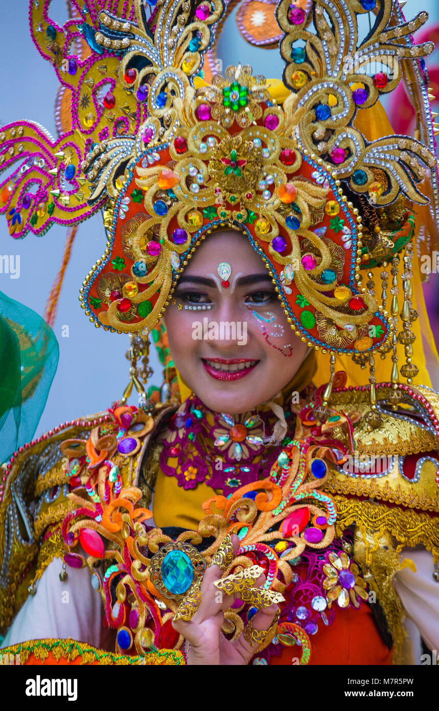 SINGAPORE - FEB 24 : Participant in the Chingay parade in Singapore on ...