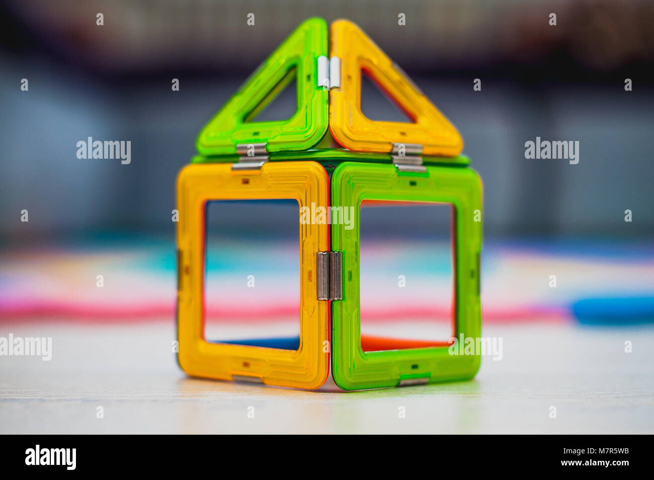 Colorful house. Toy house for any concept. Miniature colorful plastic ...
