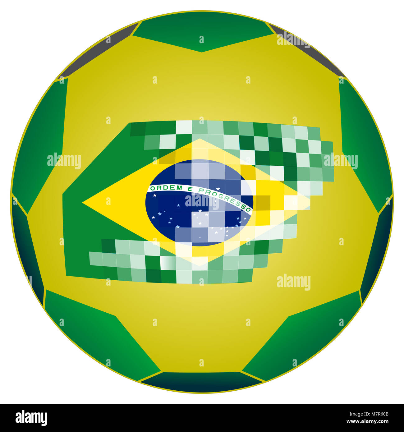 Football ball with Brazil flag isolated on background Stock Photo - Alamy