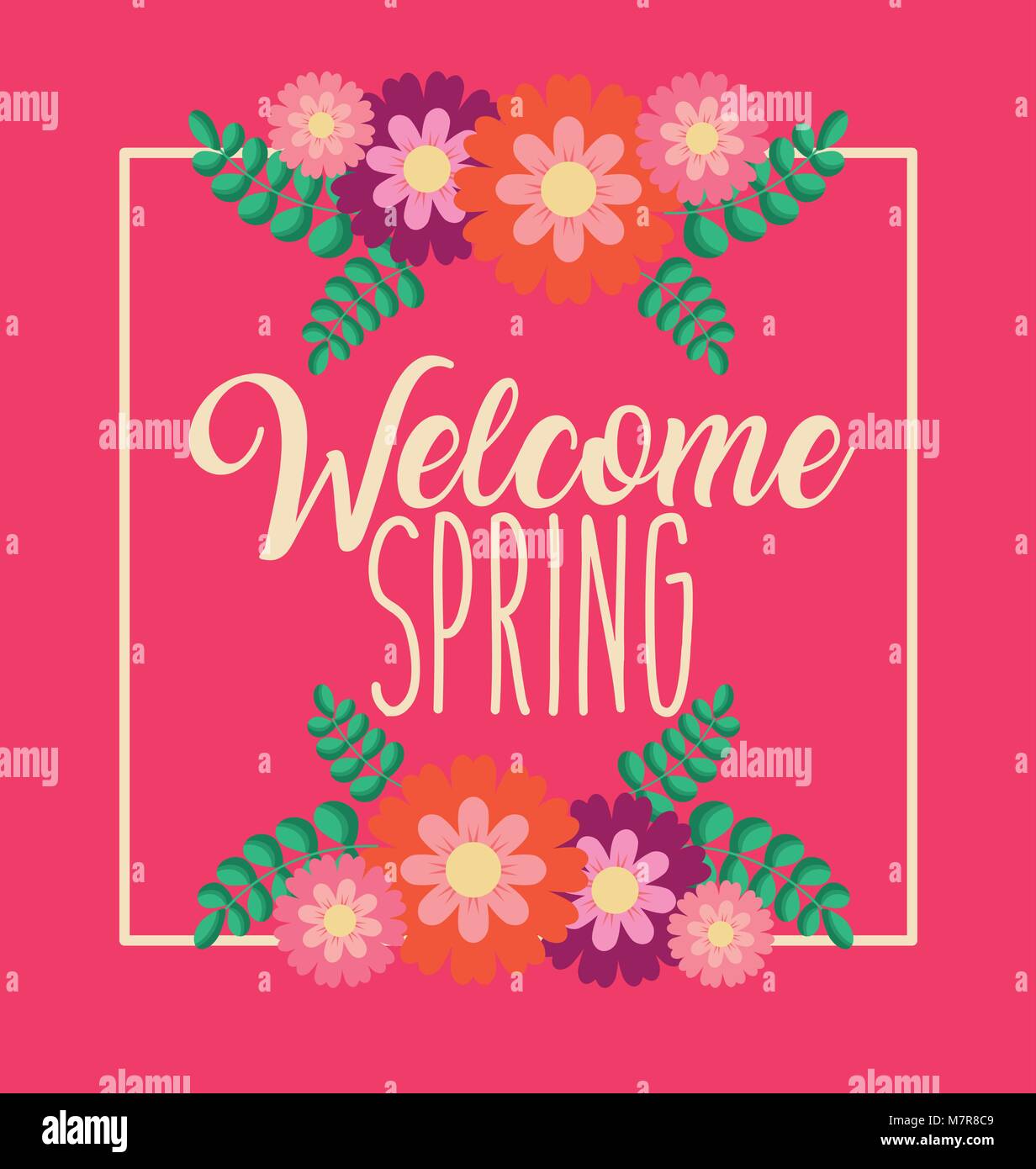welcome spring card Stock Vector Image & Art - Alamy