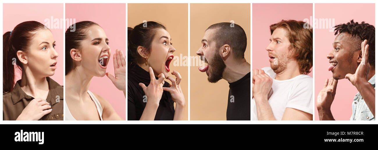 Woman scared group of people hi-res stock photography and images - Alamy