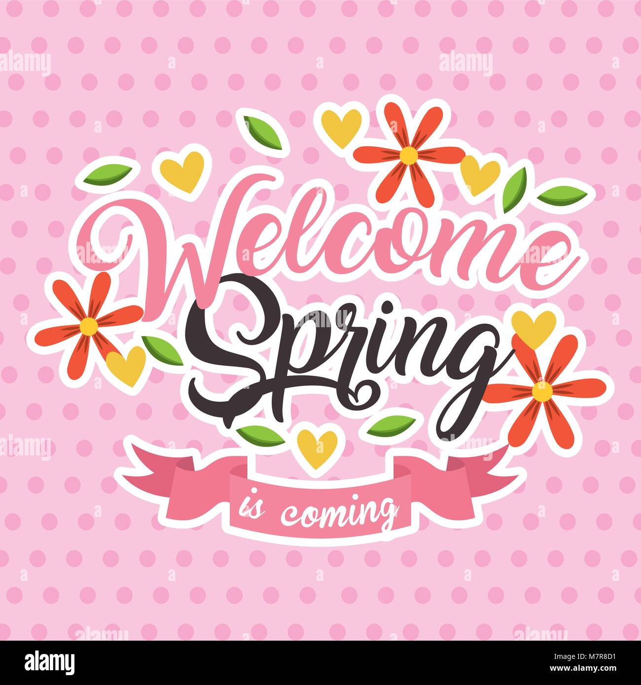 welcome spring card Stock Vector Image & Art - Alamy