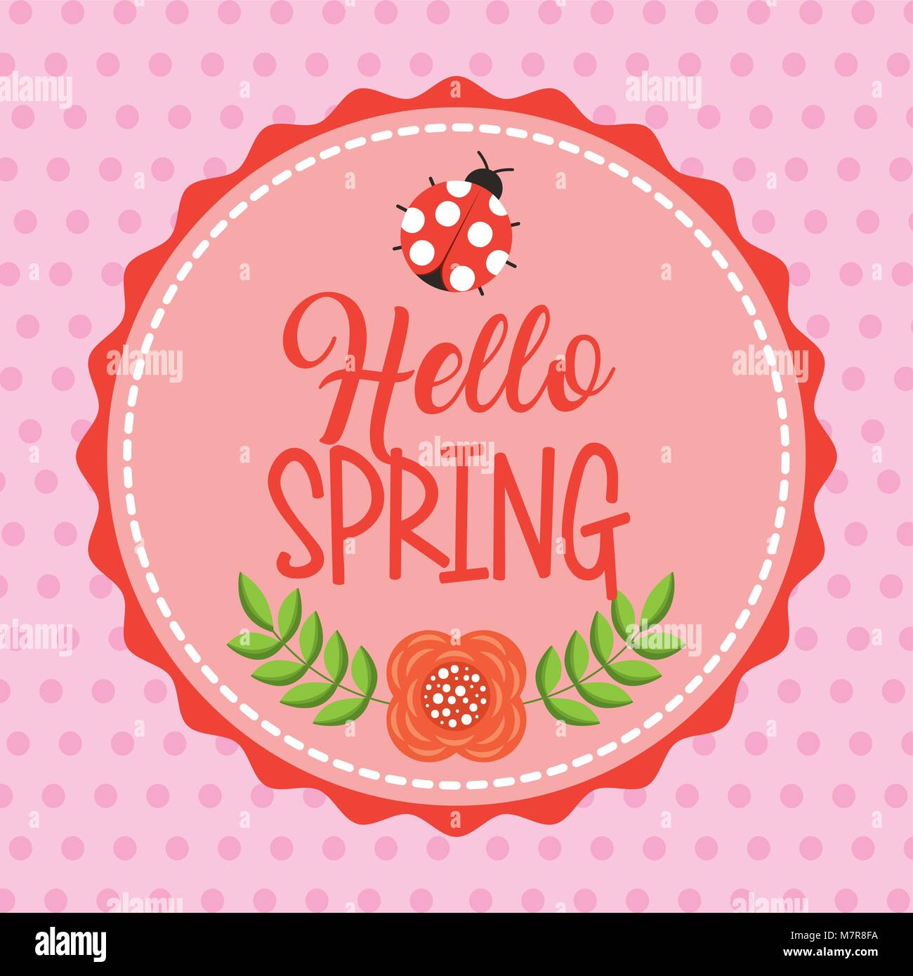 hello spring card Stock Vector Image & Art - Alamy
