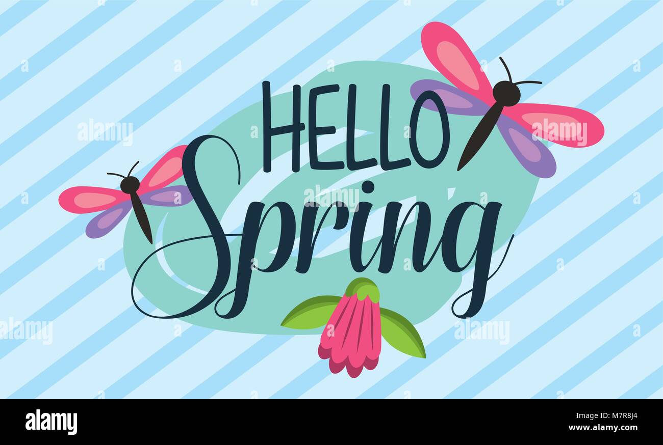 hello spring card Stock Vector Image & Art - Alamy